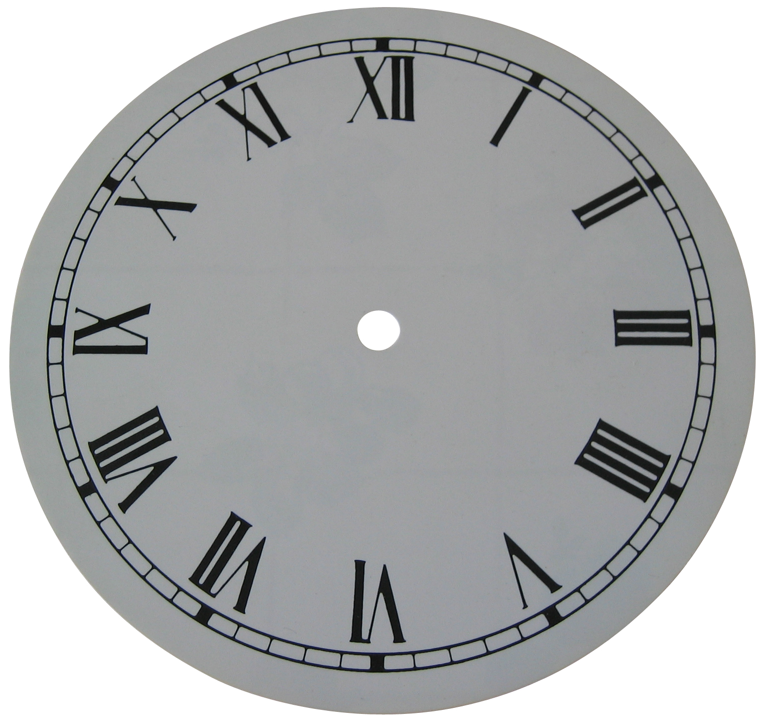 7" White Roman Styrene Dial - Craftime Clockery