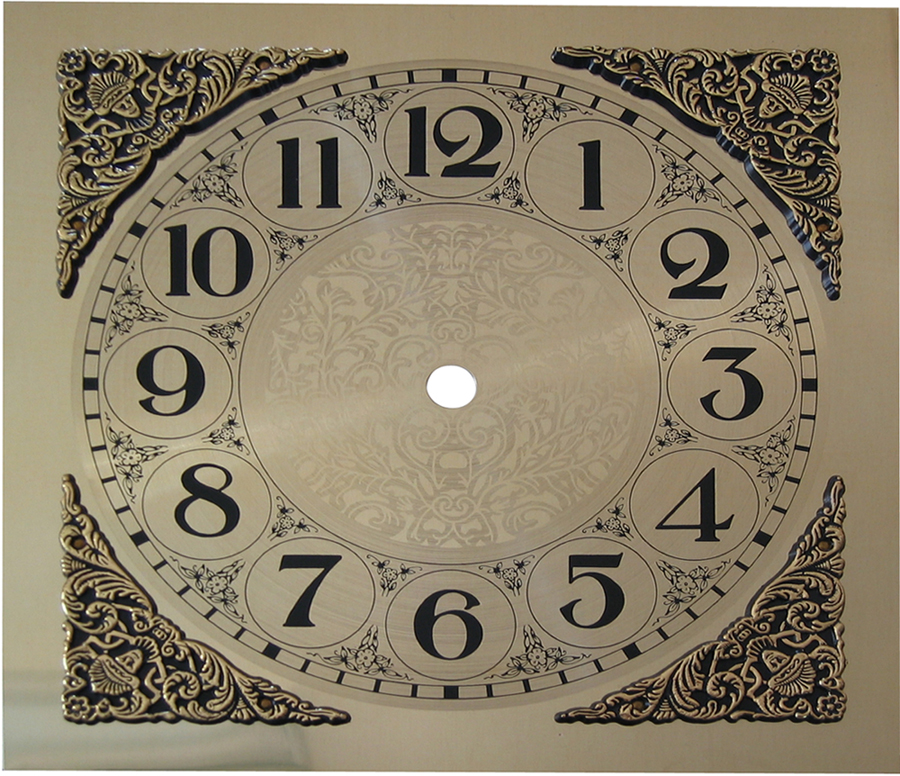 7-1/2" Arabic Dial w/ Raised Gold Corners - Craftime Clockery