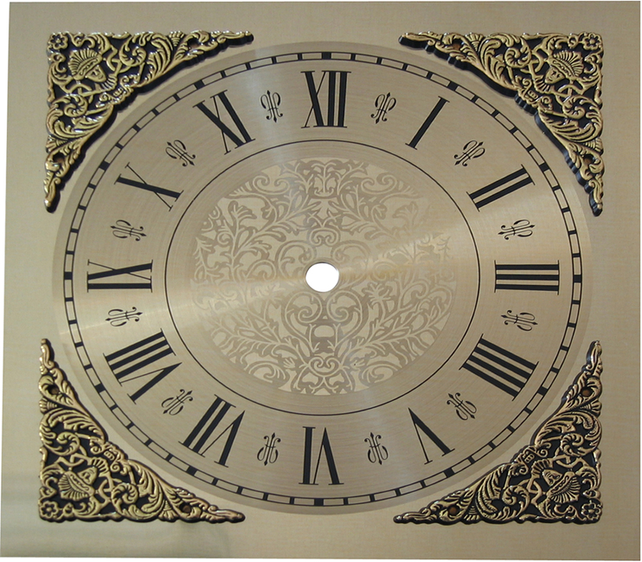 7-1/2" Roman Dial w/ Raised Gold Corners - Craftime Clockery