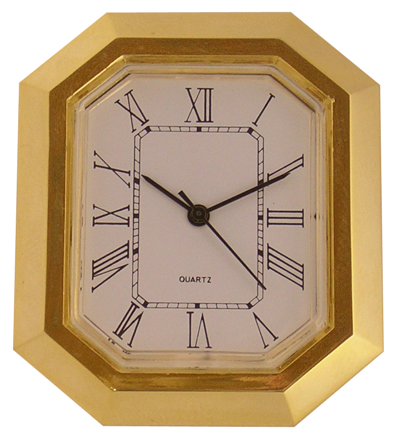 Octoganal Dial w/ White Face & Black Roman Numbers - Craftime Clockery