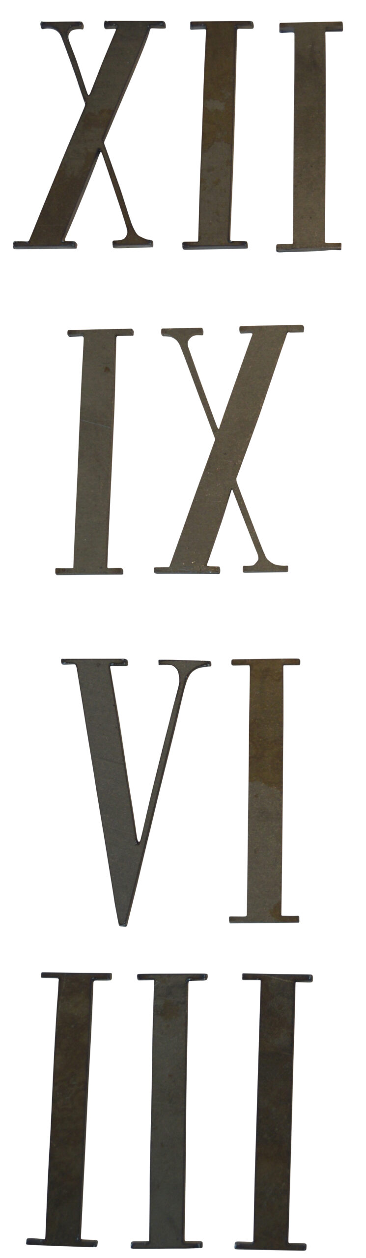 3-1/2'' Metal Numbers 1 Set 3,6,9,12 w/ Dashes - Craftime Clockery