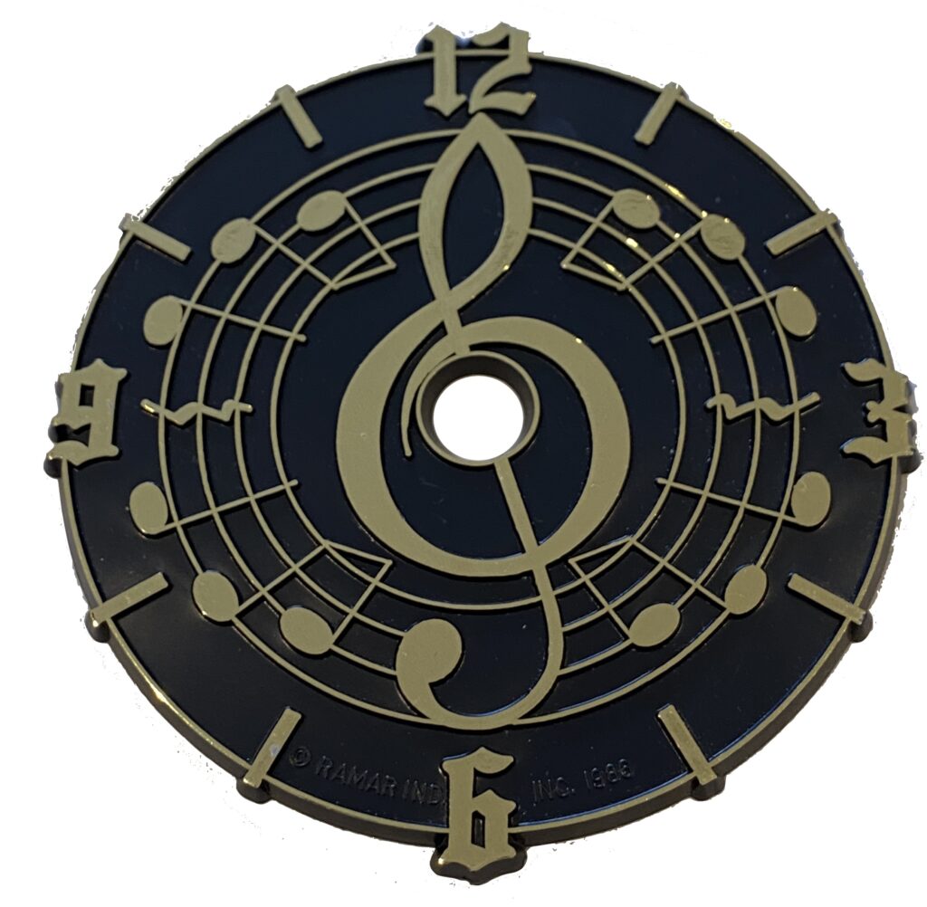 4" Vintage Clock Dial - Music - Craftime Clockery