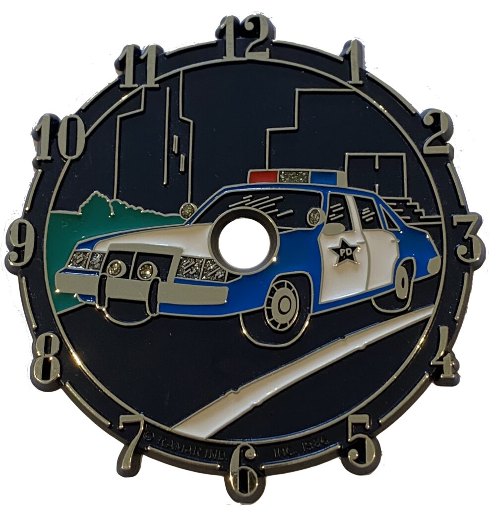 6" Vintage Clock Dial - Police Car - Craftime Clockery