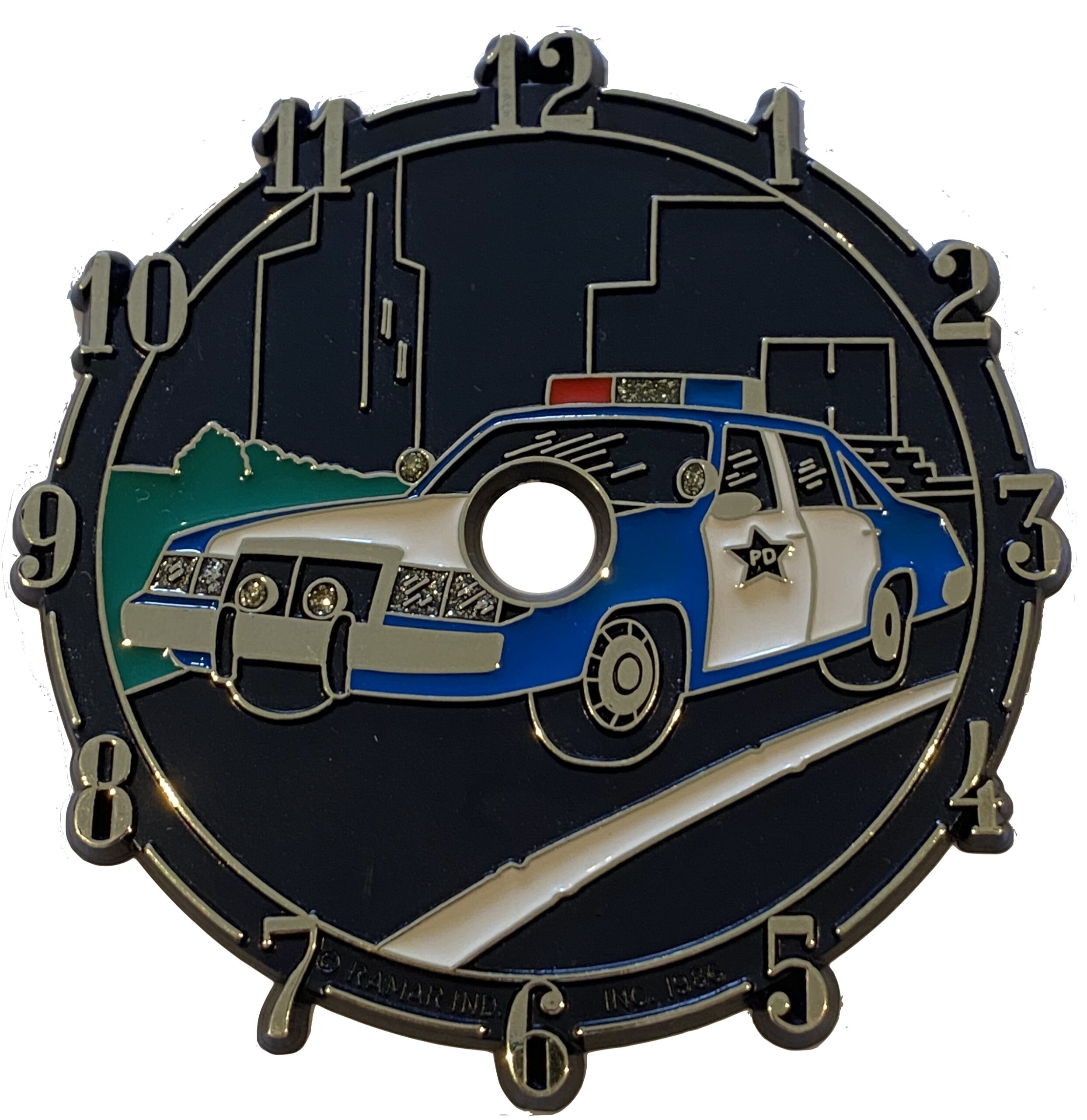 4" Vintage Clock Dial - Police Car - Craftime Clockery