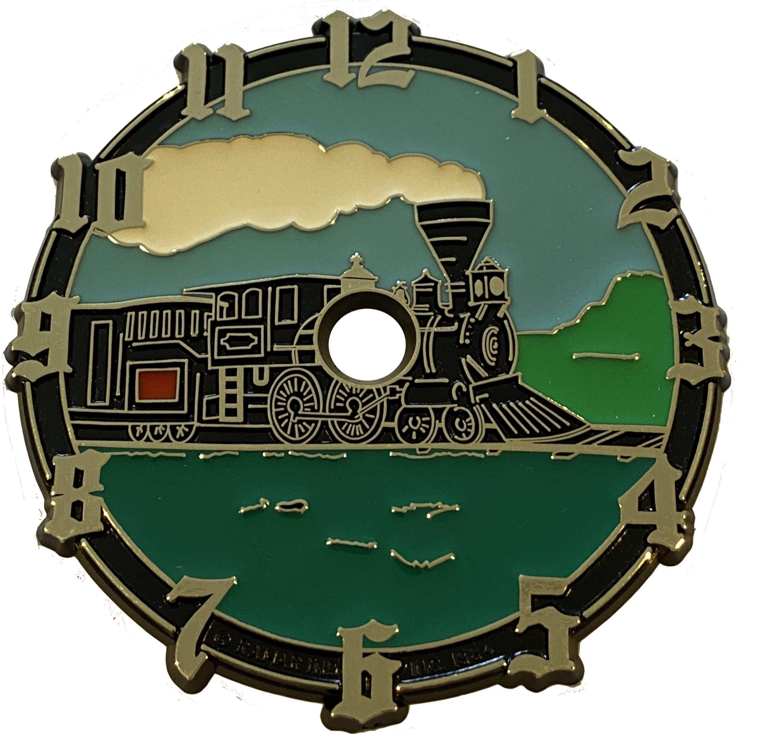 4" Vintage Clock Dial - Train - Craftime Clockery